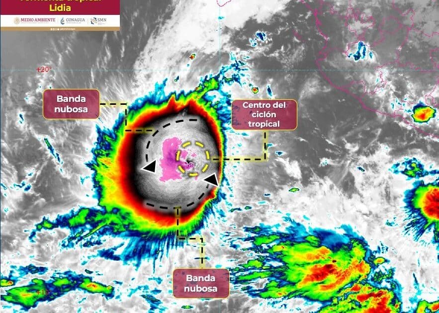 A horas de convertirse en huracán, “Lidia” se desplaza con rachas de ...